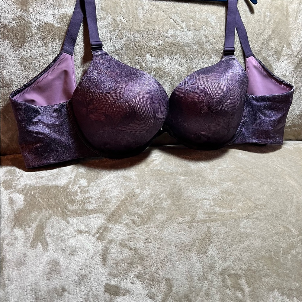 Cacique (Lane Bryant) Purple/Black Lace Size 42dd Bra - Gem
